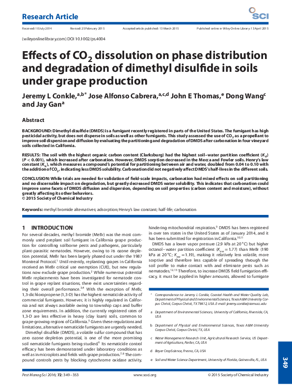 (PDF) Effects of CO2 dissolution on phase distribution and degradation ...