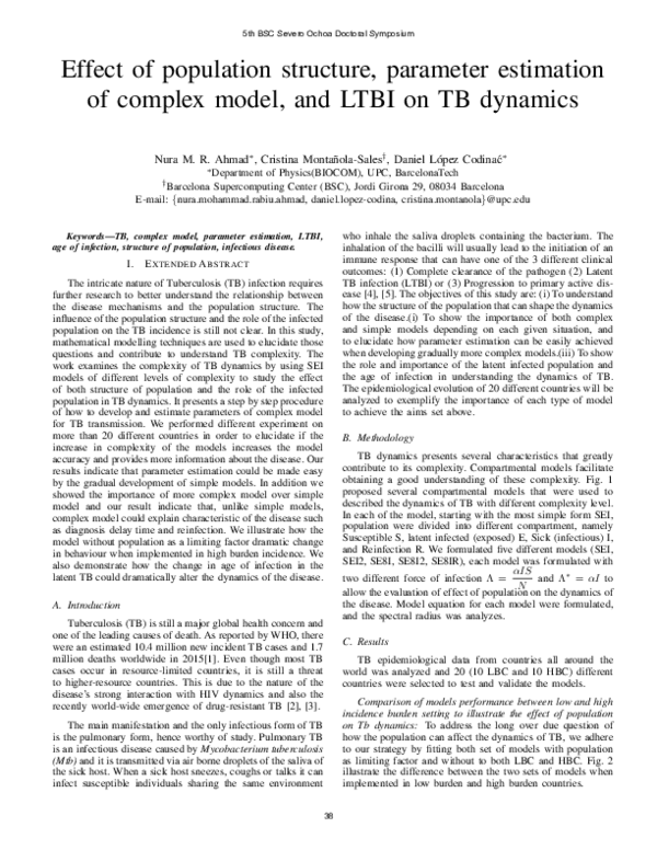 (PDF) Effect of population structure, parameter estimation of complex model, and LTBI on TB dynamics