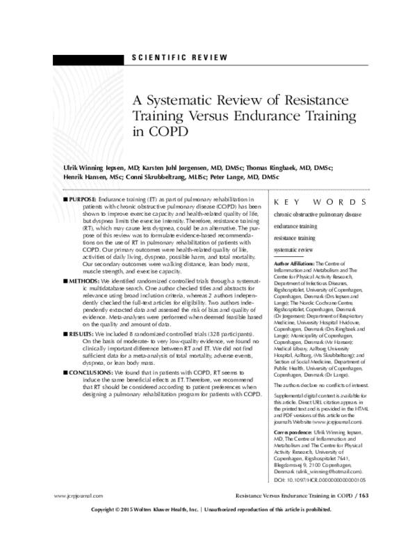 (PDF) A Systematic Review of Resistance Training Versus Endurance ...