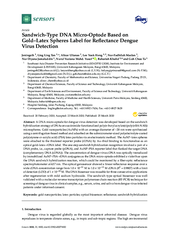 (PDF) Sandwich-Type DNA Micro-Optode Based on Gold–Latex Spheres Label ...