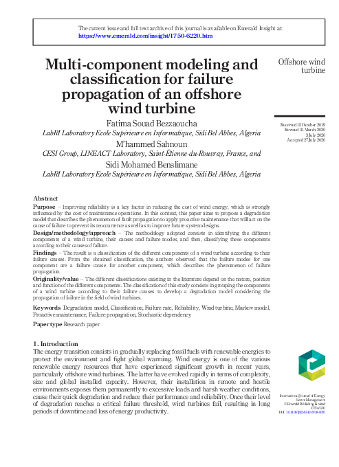 (PDF) Multi-component modeling and classification for failure propagation of an offshore wind ...