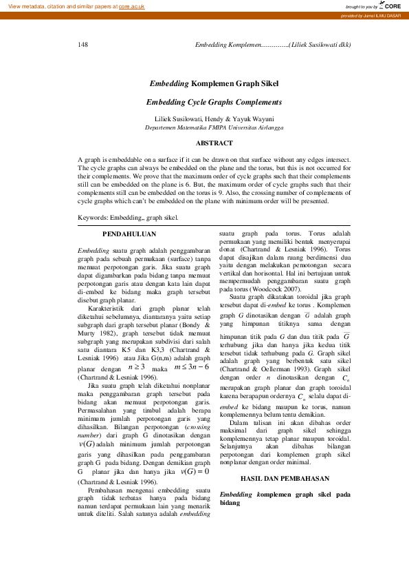 Pdf Embedding Cycle Graphs Complements