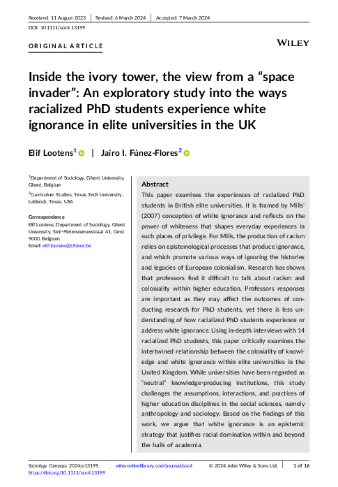 (PDF) Inside the ivory tower, the view from a "space invader": An ...