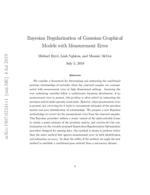 (PDF) Bayesian Regularization of Gaussian Graphical Models with ...