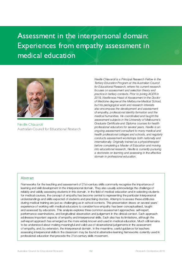 (PDF) Assessment in the interpersonal domain: Experiences from empathy ...