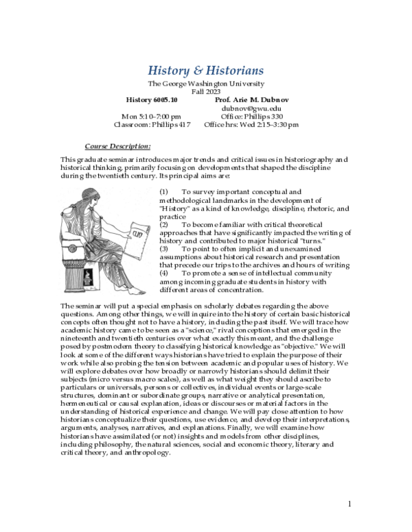 (PDF) History & Historians [syllabus]