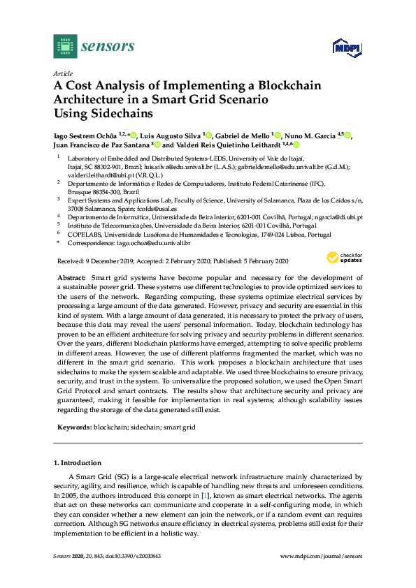 (PDF) A Cost Analysis of Implementing a Blockchain Architecture in a Smart Grid Scenario Using ...