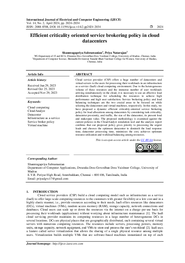 (PDF) Efficient criticality oriented service brokering policy in cloud ...