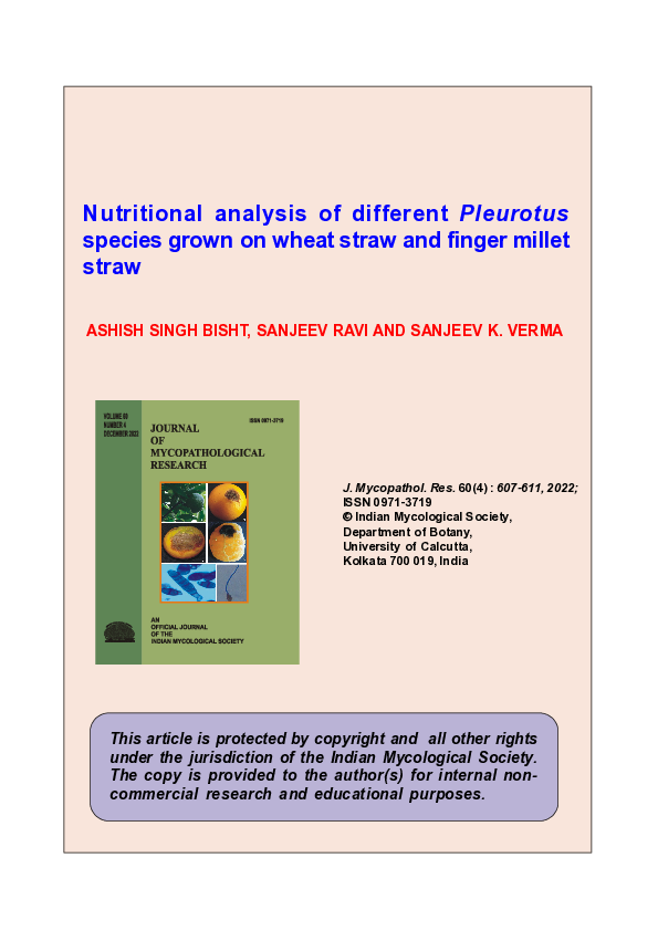 (PDF) Nutritional analysis of different Pleurotus species grown on ...