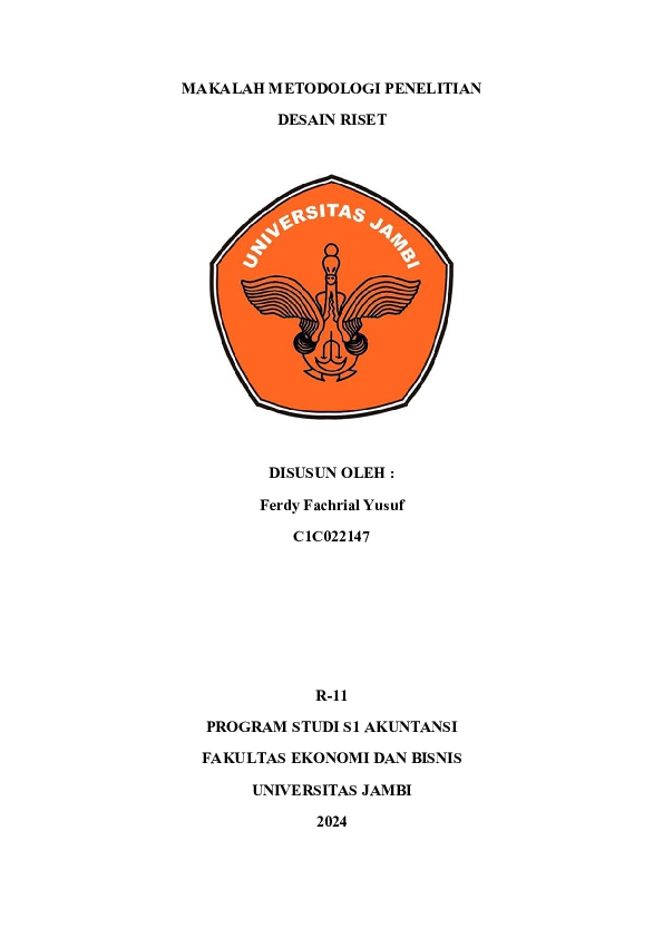 (DOC) MAKALAH METODOLOGI PENELITIAN DESAIN RISET