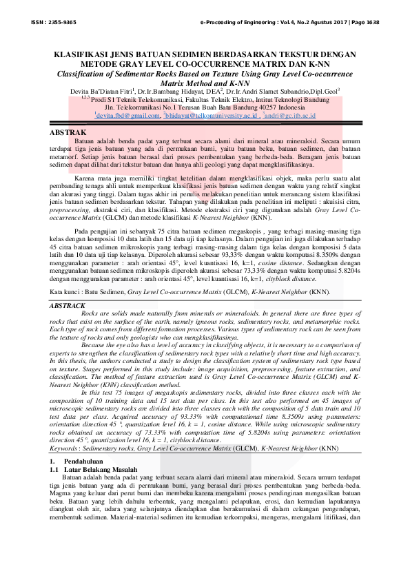(PDF) Klasifikasi Jenis Batuan Sedimen Berdasarkan Tekstur Menggunakan ...