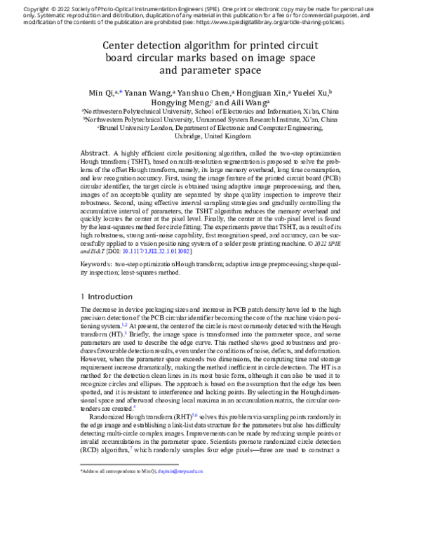(PDF) Center detection algorithm for printed circuit board circular ...