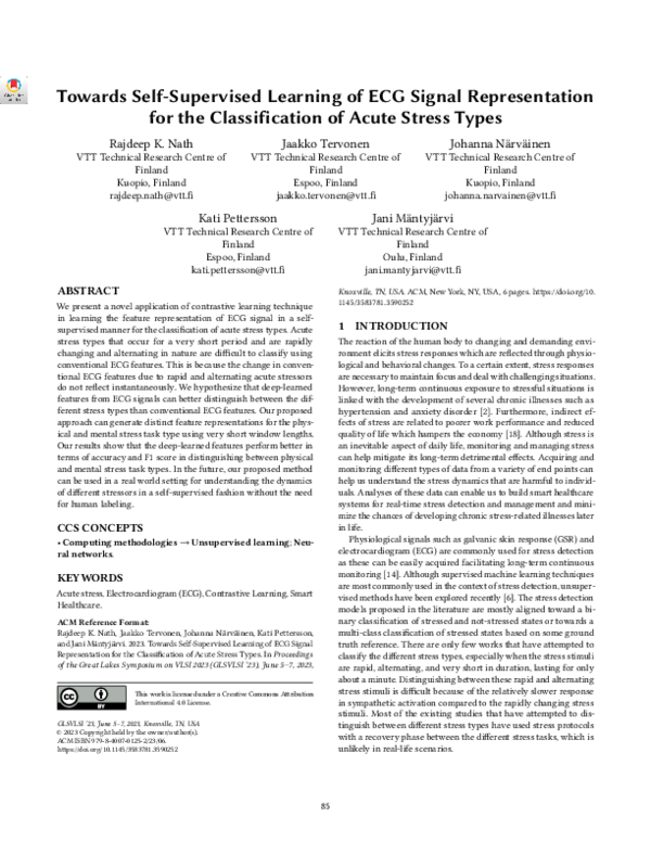 (PDF) Towards Self-Supervised Learning of ECG Signal Representation for the Classification of ...