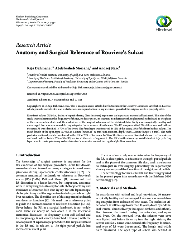 (PDF) Anatomy and Surgical Relevance of Rouviere’s Sulcus
