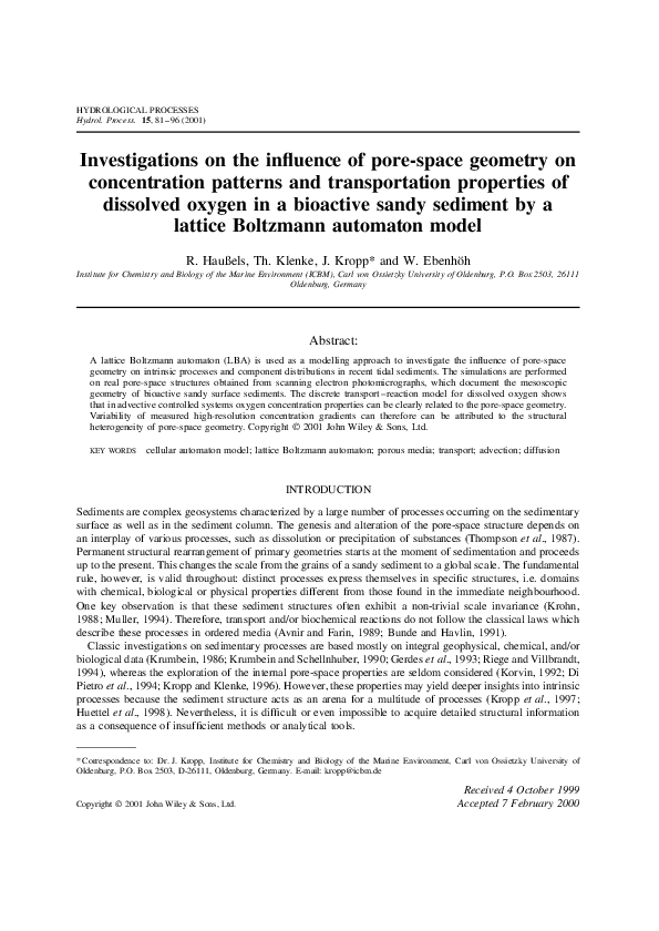 (PDF) Investigations on the influence of pore-space geometry on ...