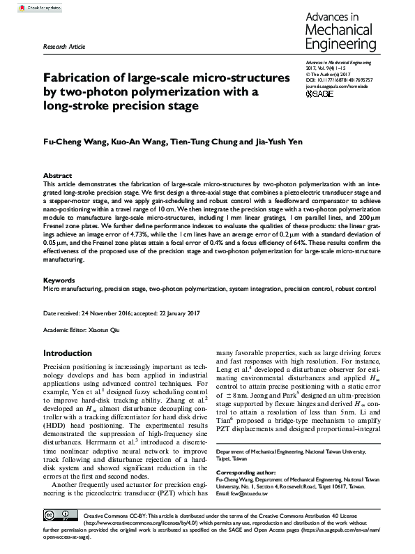 (PDF) Fabrication of large-scale micro-structures by two-photon polymerization with a long ...