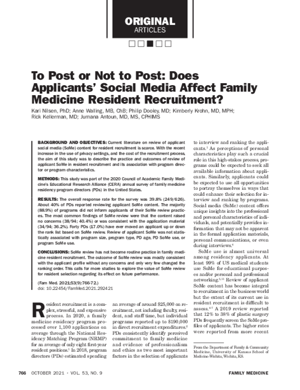 (PDF) To Post or Not to Post: Does Applicants’ Social Media Affect ...