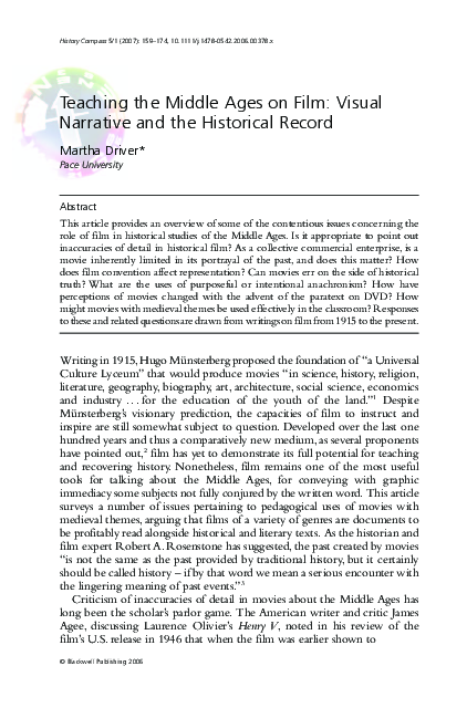 (PDF) Teaching the Middle Ages on Film: Visual Narrative and the ...