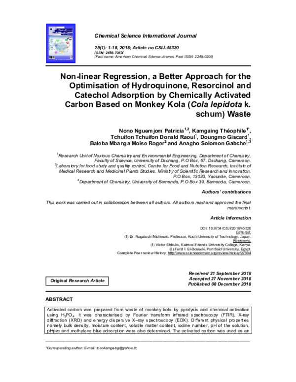 (PDF) Non-linear Regression, a Better Approach for the Optimisation of ...