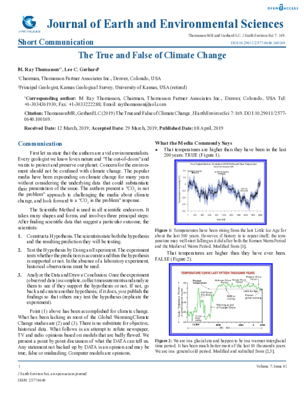 (PDF) The True and False of Climate Change