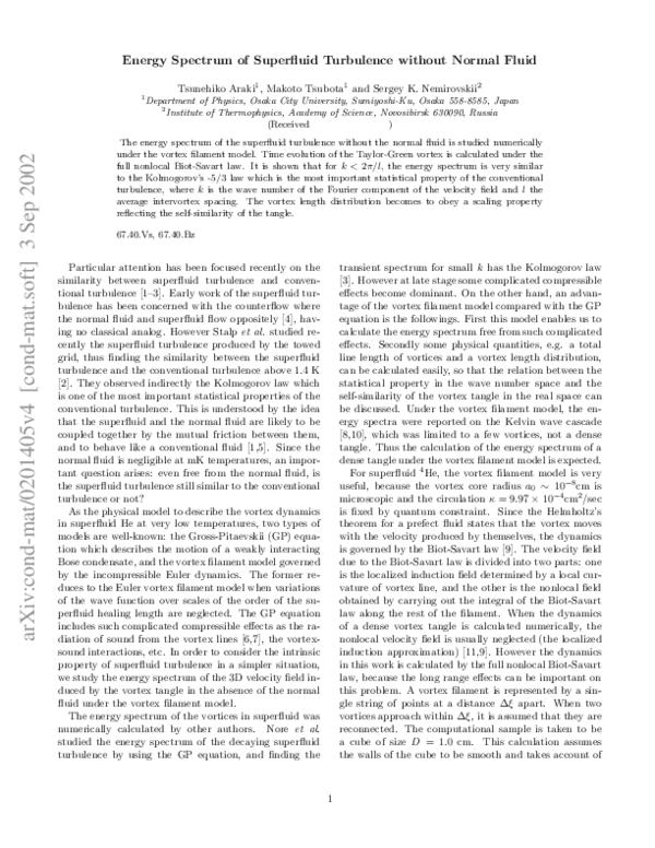 (PDF) Energy Spectrum of Superfluid Turbulence with No Normal-Fluid Component