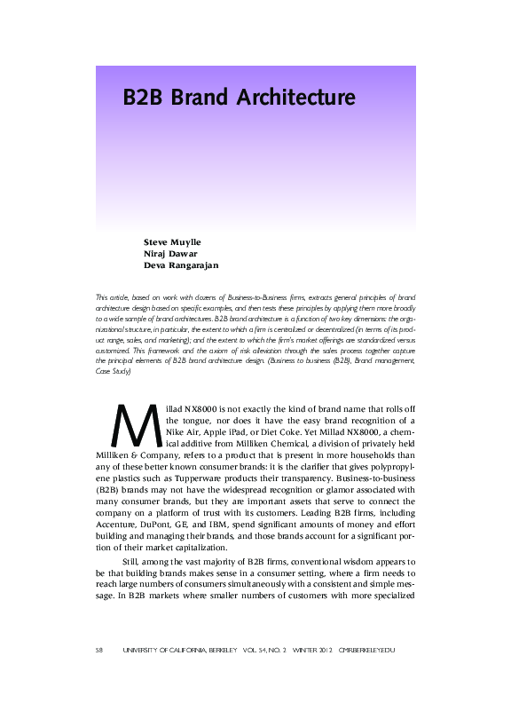 (PDF) B2B Brand Architecture
