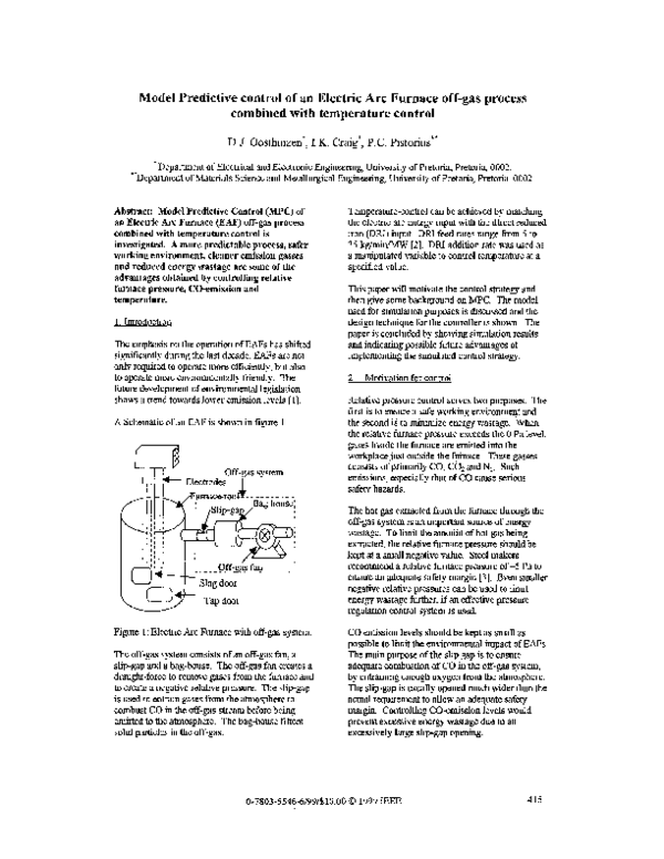 (PDF) Model predictive control of an electric arc furnace off-gas process