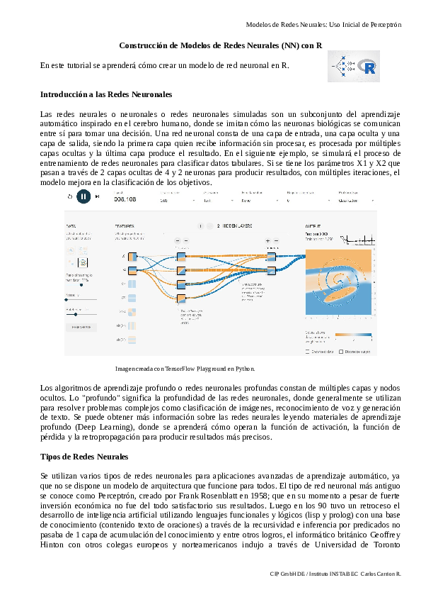 (PDF) Introduccion al uso de Perceptron como Red Neural MultiCapa para ...