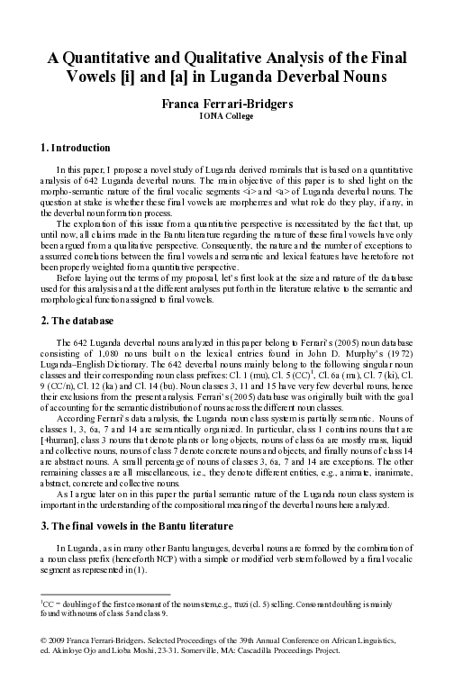 (PDF) A Quantitative and QualitativeAnalysis of the Final Vowels [i ...