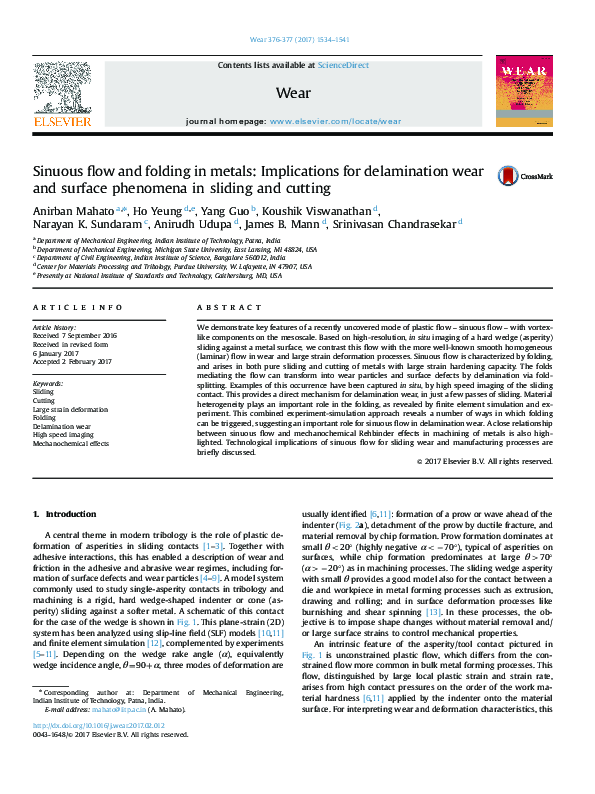 (PDF) Sinuous flow and folding in metals: Implications for delamination ...
