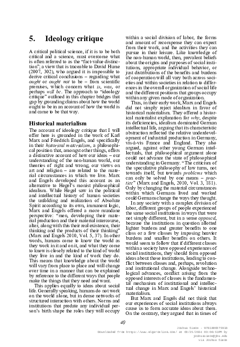 (PDF) Ideology Critique