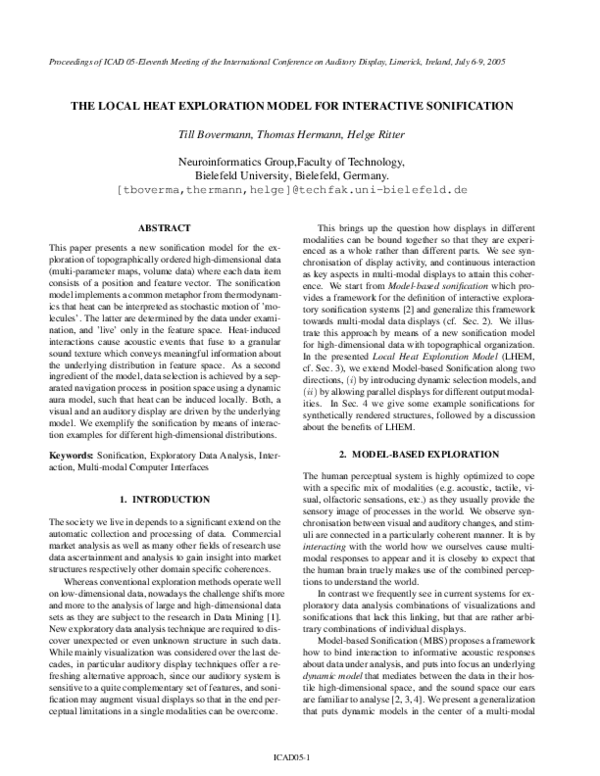 (PDF) The local heat exploration model for interactive sonification