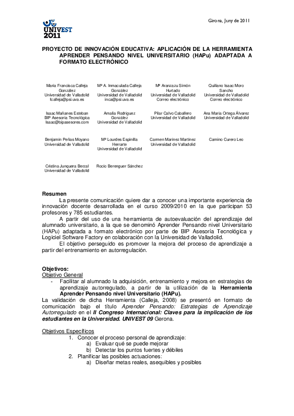 (PDF) PROYECTO DE INNOVACIÓN EDUCATIVA: APLICACIÓN DE LA HERRAMIENTA APRENDER PENSANDO NIVEL ...