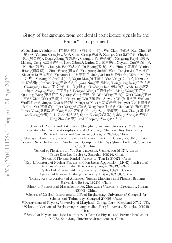 (PDF) Study of background from accidental coincidence signalsin the ...