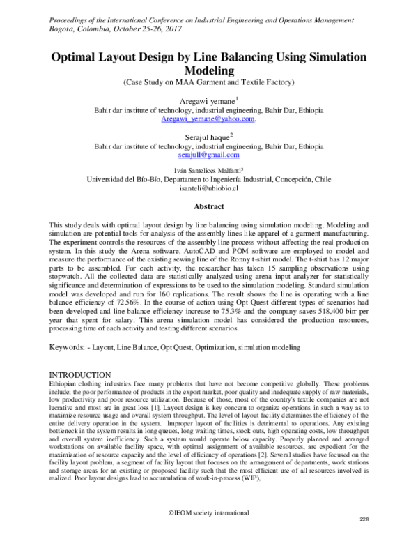 (PDF) Optimal Layout Design by Line Balancing Using Simulation Modeling (Case Study on MAA ...