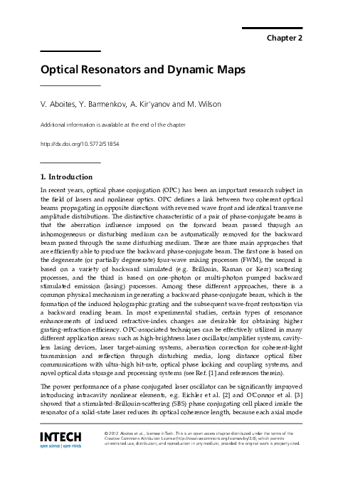 (PDF) Optical resonators and dynamic maps