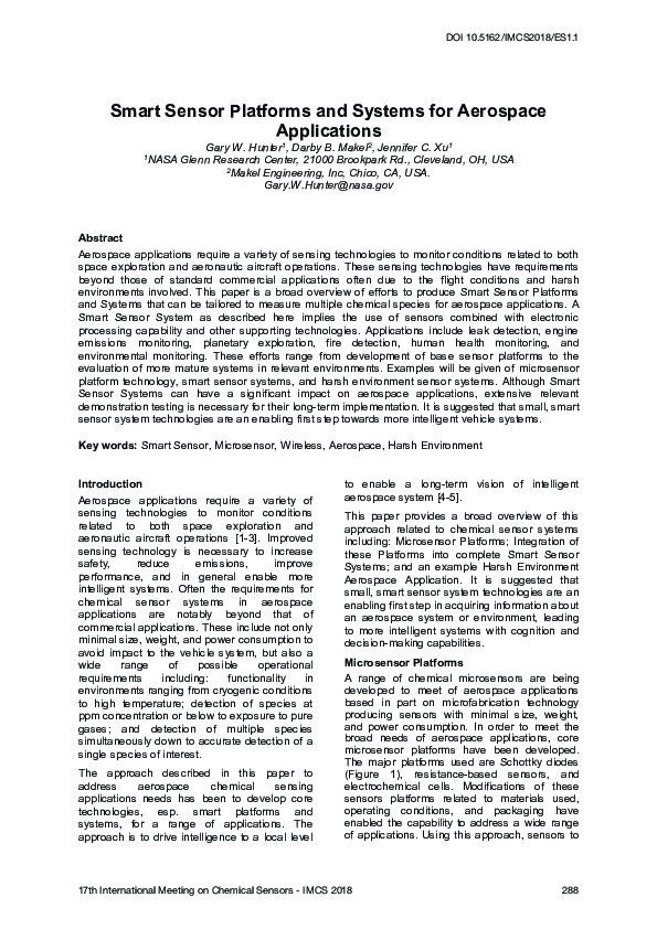 (PDF) ES1.1 - Smart Sensor Platforms and Systems for Aerospace Applications