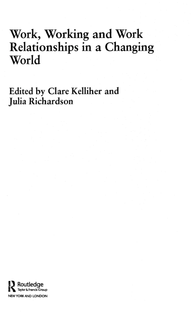 (PDF) Work, Working and Work Relationships in a Changing World