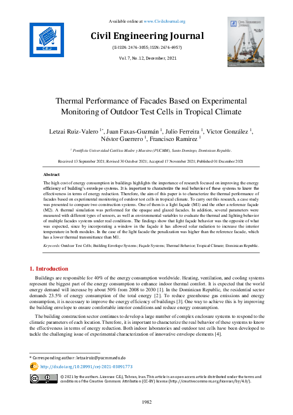 (PDF) Thermal Performance of Facades Based on Experimental Monitoring ...