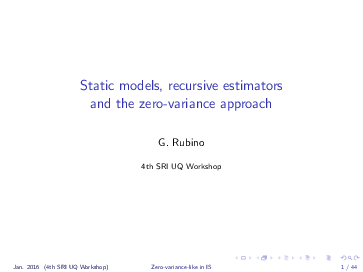 (PDF) Static models, recursive estimators and the zero-variance approach