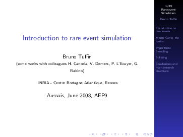 (PDF) Introduction to Rare Event Simulation