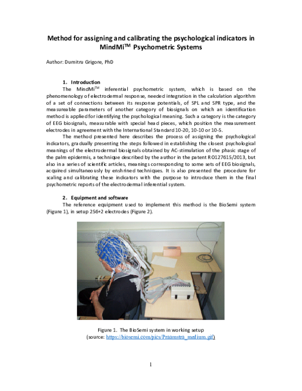 (PDF) Method for Assigning and Calibrating the Psychological Indicators ...