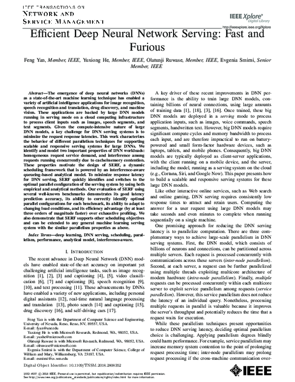 (PDF) Efficient Deep Neural Network Serving: Fast and Furious