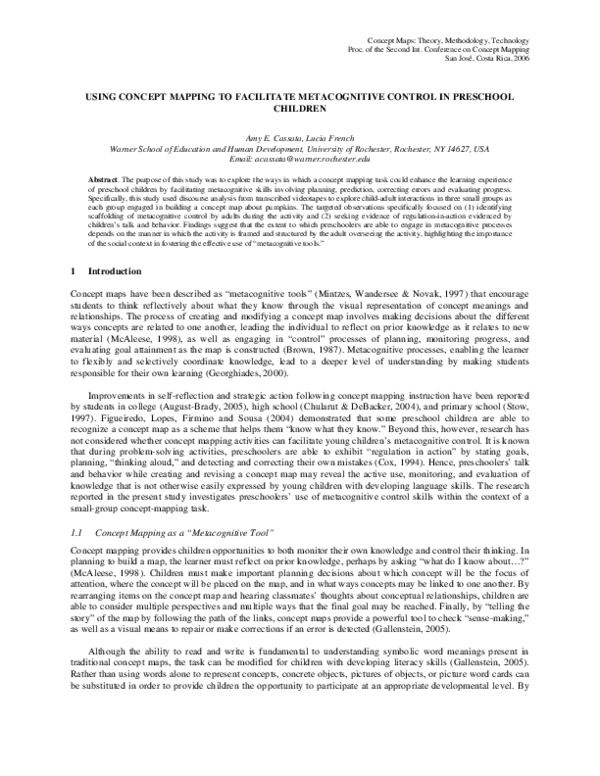 (PDF) Using Concept Mapping to Facilitate Metacognitive Control in ...
