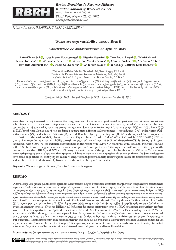 (PDF) Water storage variability across Brazil