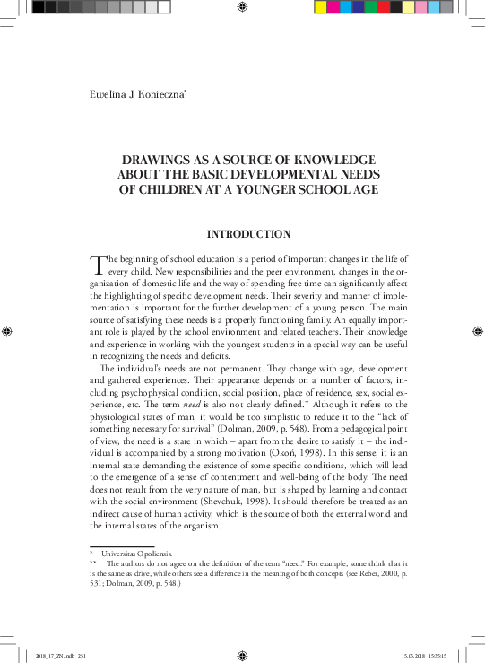 (PDF) Drawings as a Source of Knowledge About the Basic Developmental ...