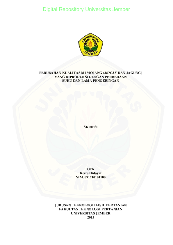(PDF) Perubahan Kualitas MI Mojang (Mocaf Dan Jagung) Yang Diproduksi ...