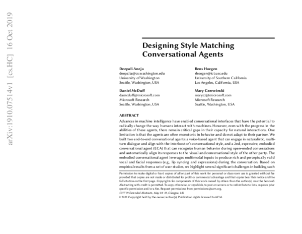 (PDF) Designing Style Matching Conversational Agents | Deepali Aneja - Academia.edu