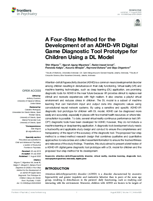(PDF) A Four-Step Method for the Development of an ADHD-VR Digital Game ...