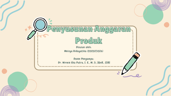 (PDF) PPT PENYUSUNAN ANGGARAN PRODUK